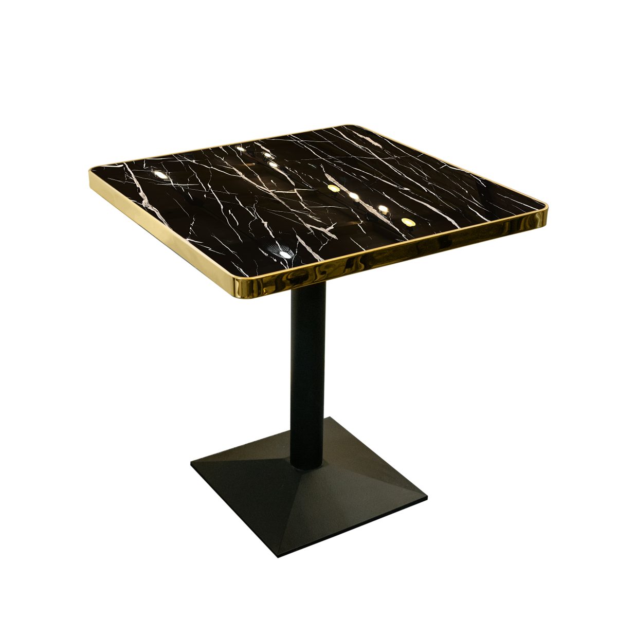Marble Table 2-4 Seat Black Pyramid Base - Pexlz